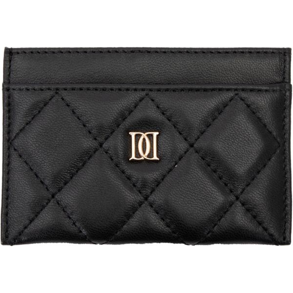 Leather Quilted Card Holder Black DARK - D UNIKE!